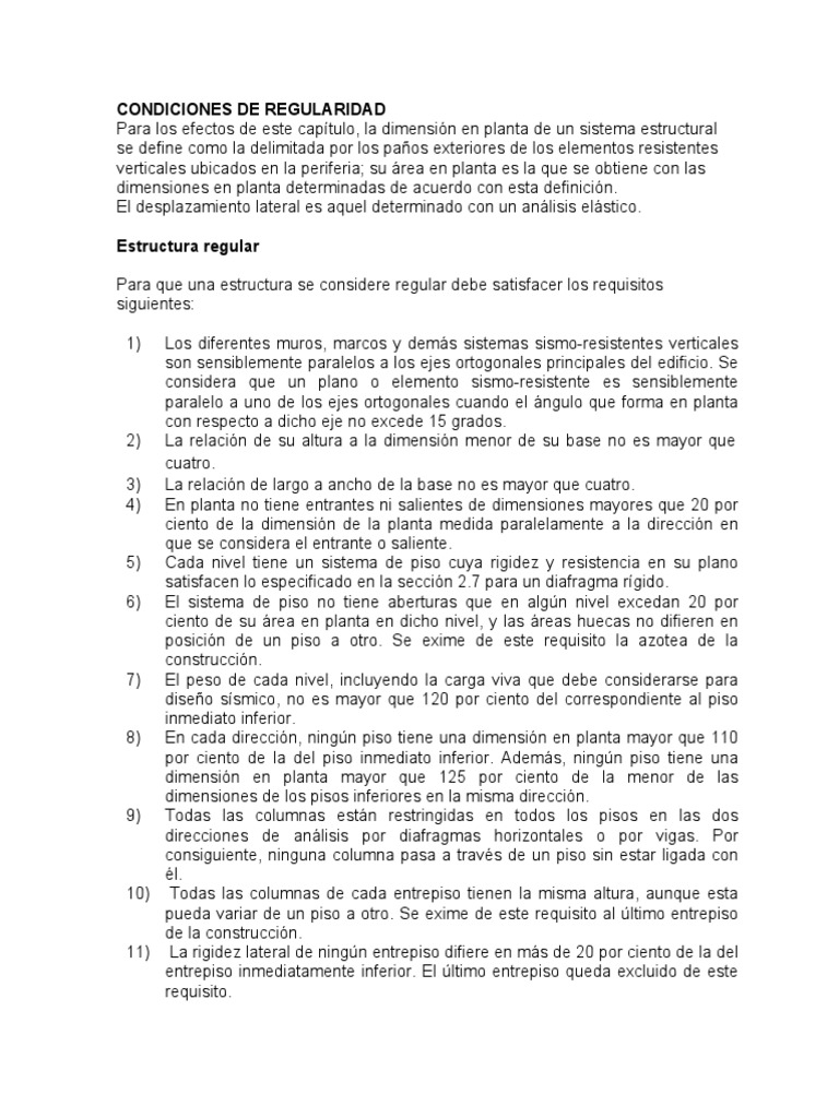 10 Analisis Sismico Regularidad | PDF | Rigidez | Dimensión