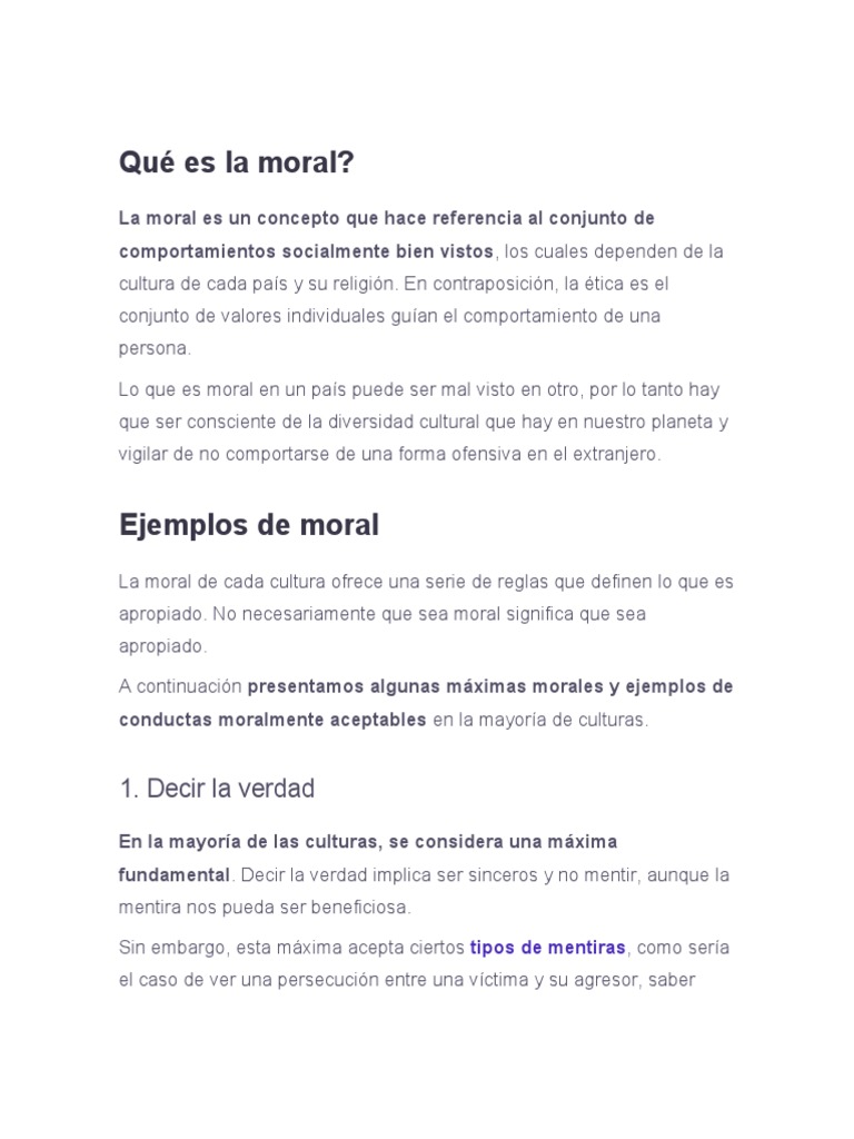 Qué Es La Moral | PDF