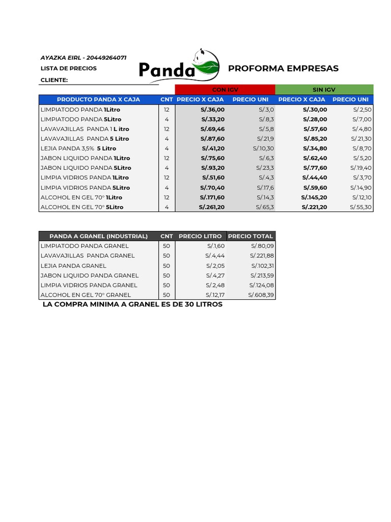 Proforma Cliente | PDF