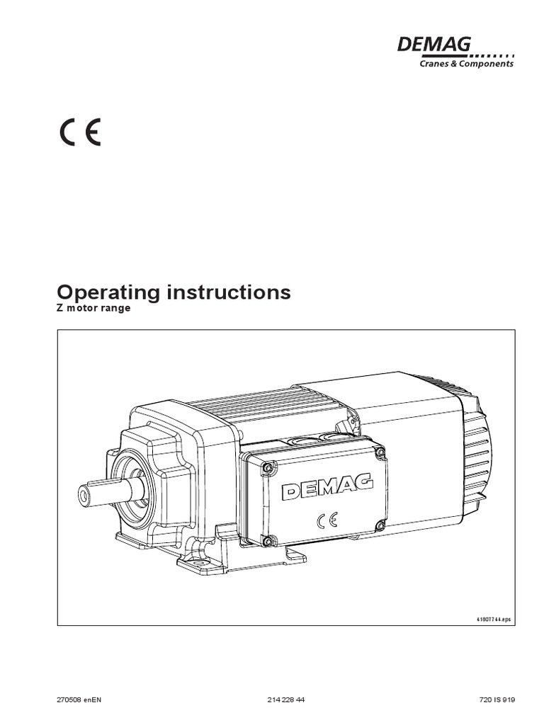 Demag ZBA Motors | PDF | Electric Motor | Safety