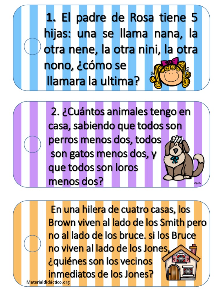 Acertijos y Adivinanzas Matemáticas | PDF