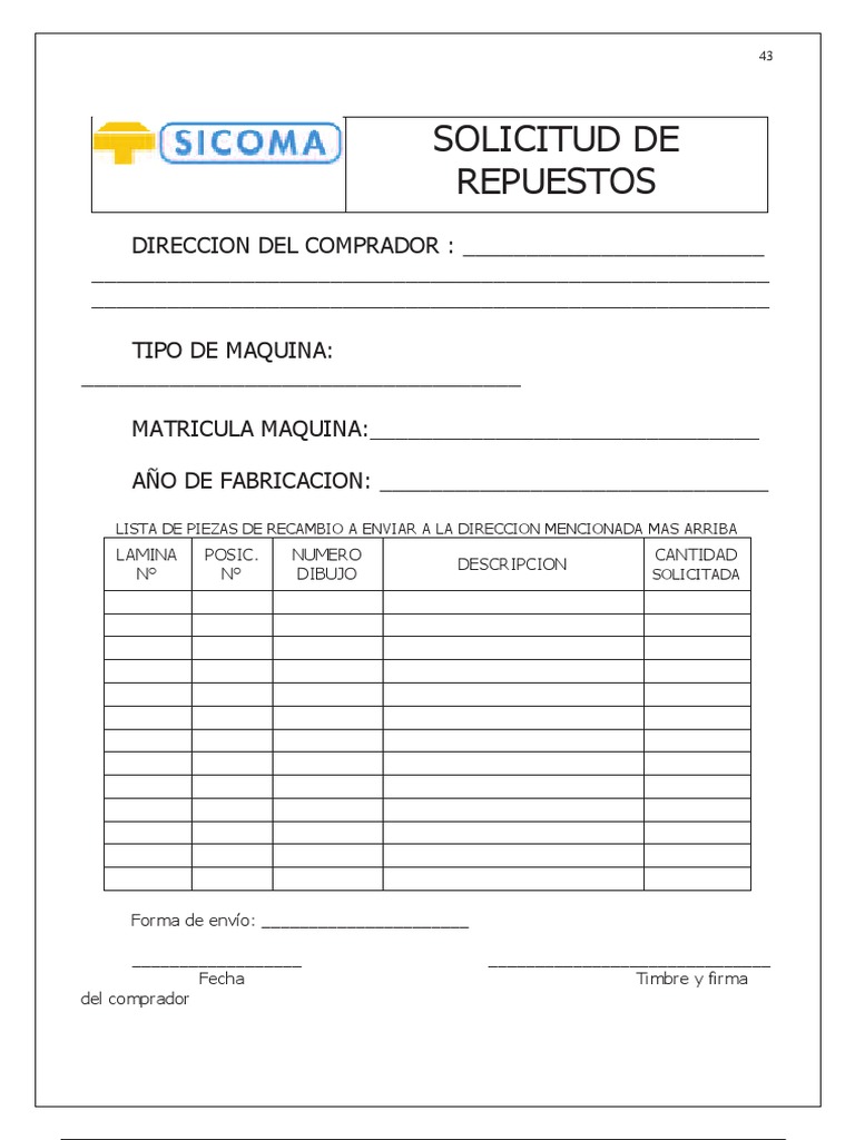 SICOMA MAO 5000-3350 Spare Parts Manual | PDF