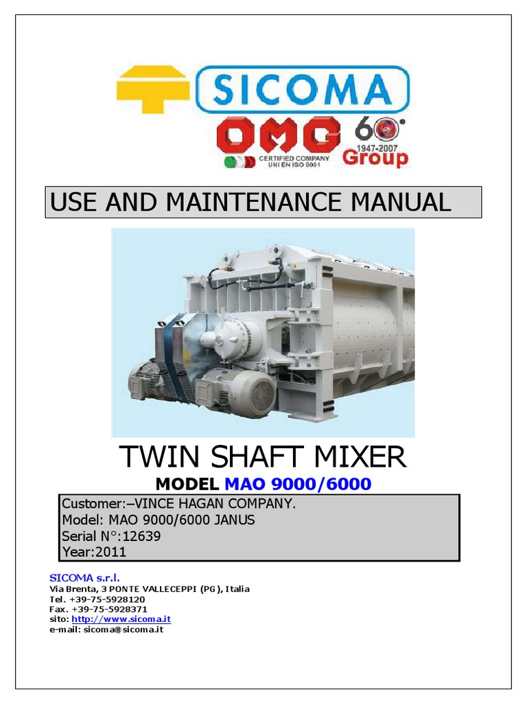 Sicoma Mao 9000-6000 Uso y Manual de Mantenimiento | PDF | Transmission ...