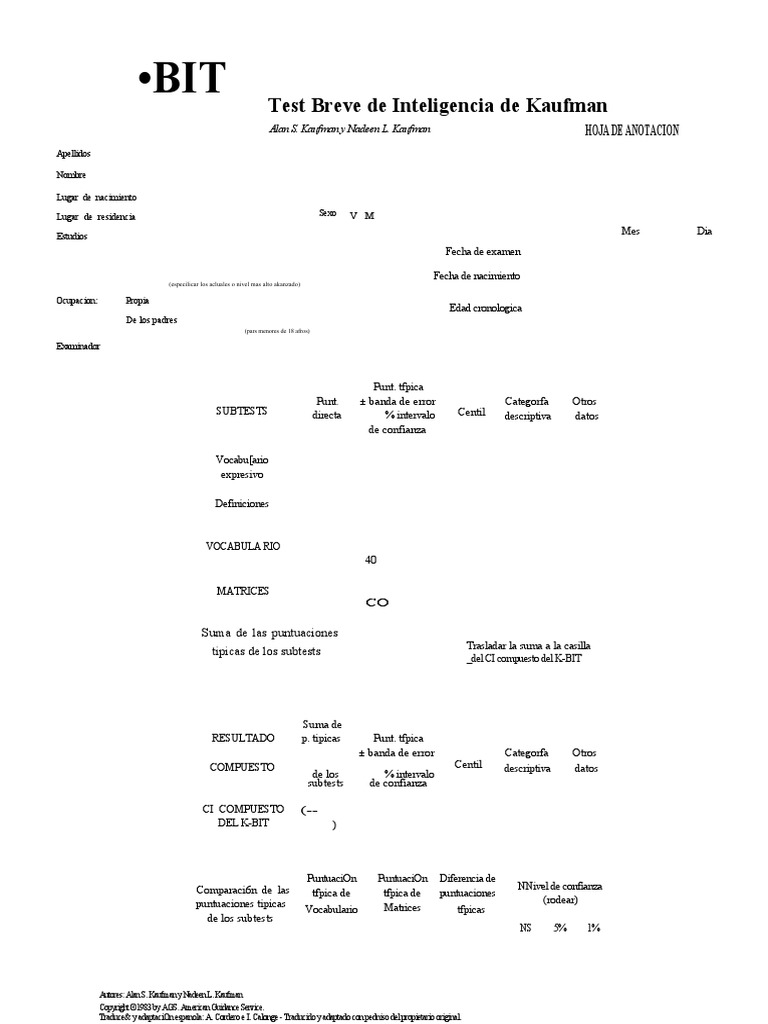 KBIT Hoja de Respuestas | Descargar gratis PDF | Science | Ciencia y ...