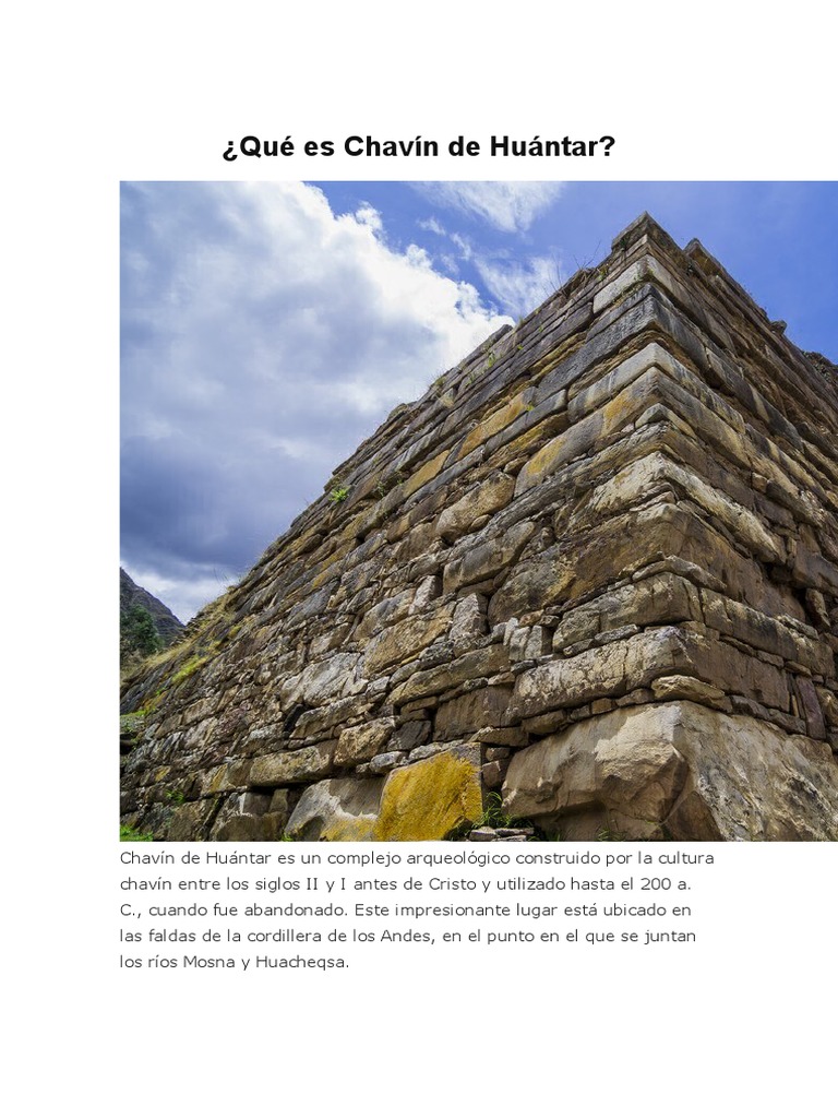 Chavín de Huántar: Historia y Ubicación | PDF | Escultura | Arqueología