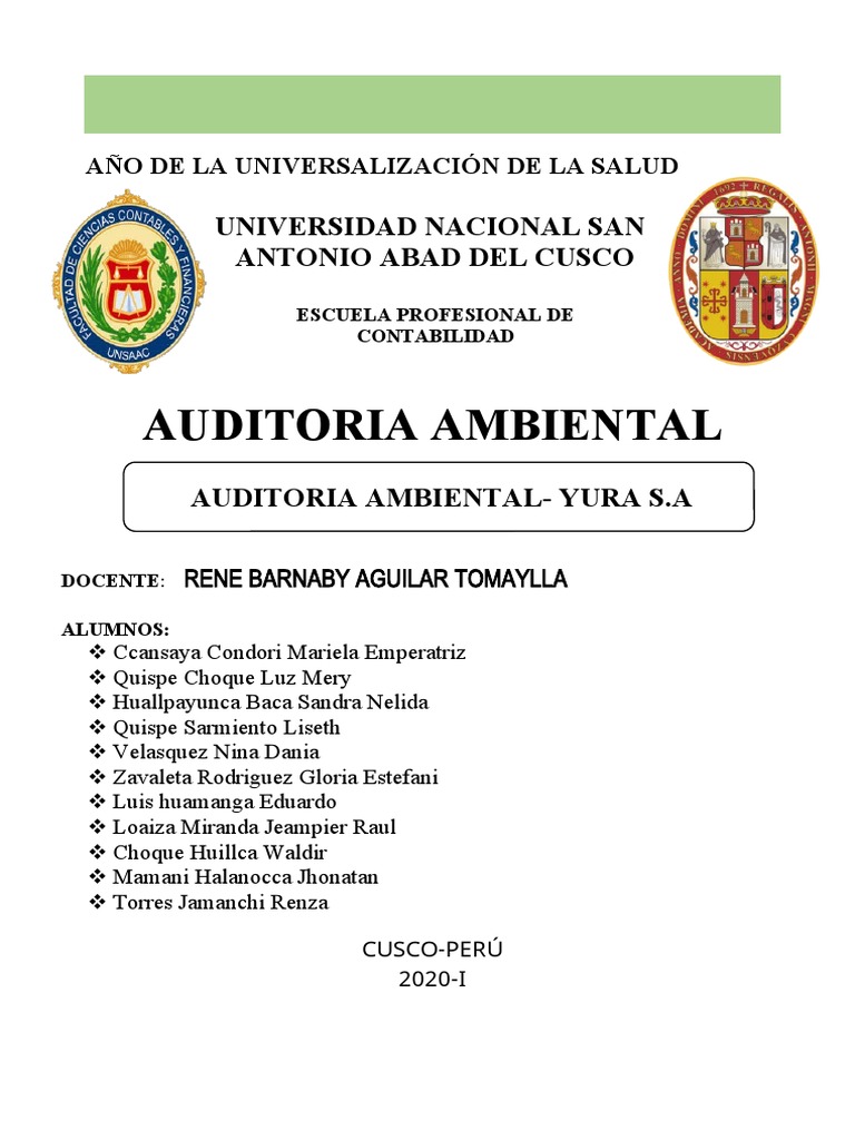 Yura Sa Auditoria | Descargar gratis PDF | Logística | Responsabilidad social corporativa