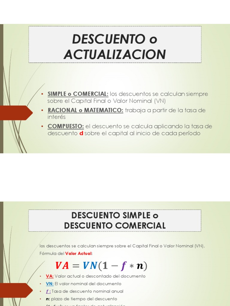 Tipos de Descuentos Financieros | PDF