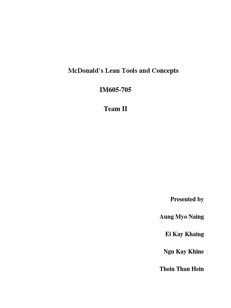 McDonald's Lean Tools | PDF | Mc Donald's | Fast Food Restaurants