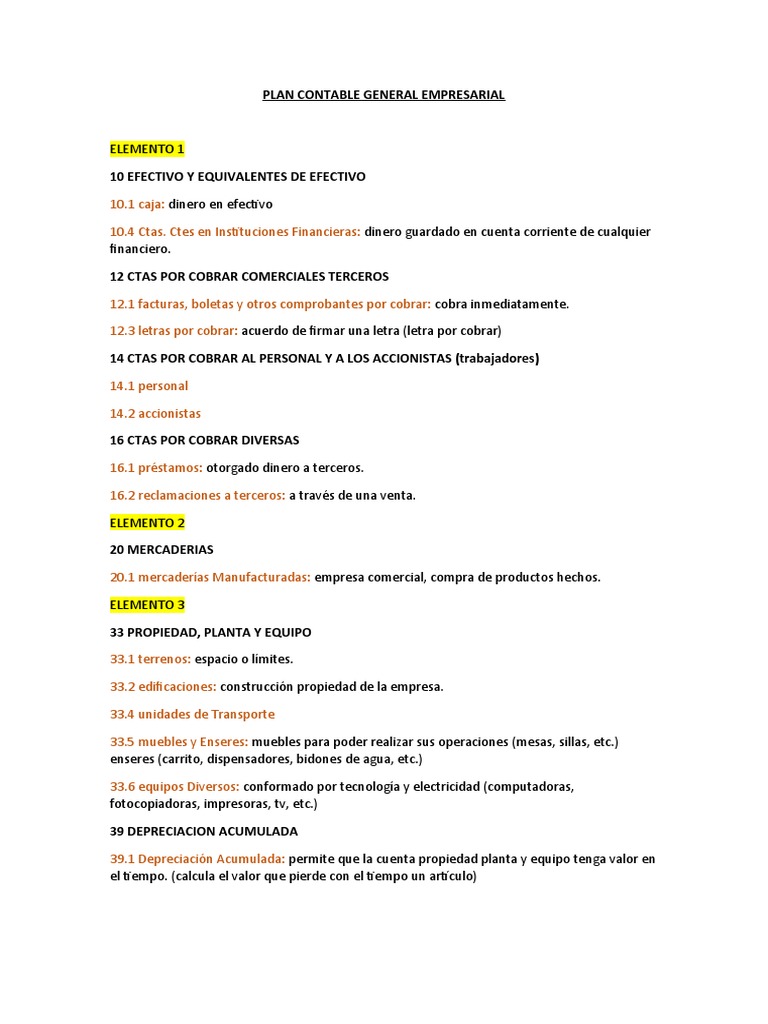 Plan Contable General Empresarial | PDF