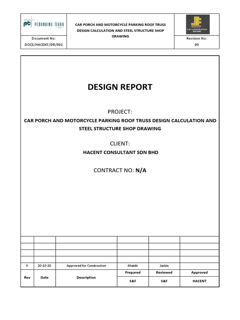 01 Design Report PDF | PDF | Truss | Structural Analysis