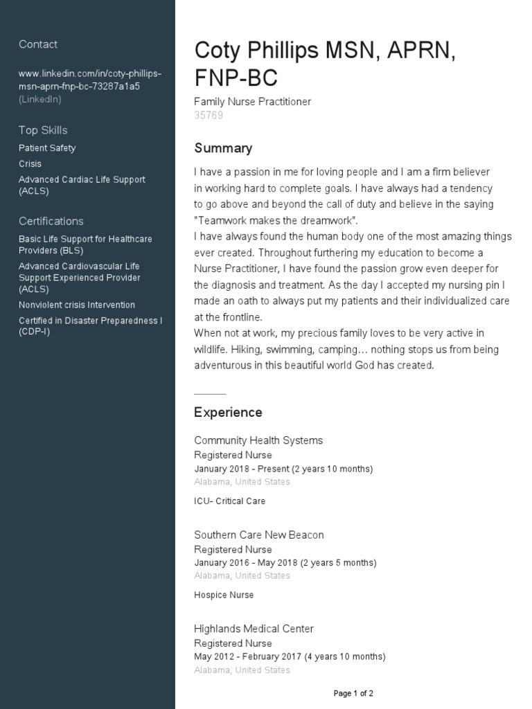 Profile PDF | PDF | Nursing | Nurse Practitioner