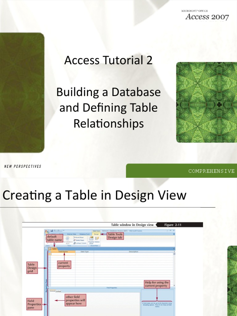 Access Tutorial 2 Building A Database and Defining Table Relationships ...