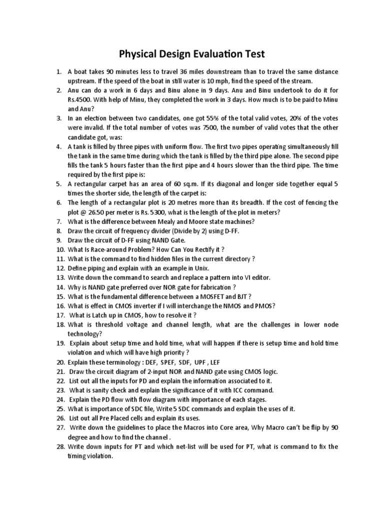 Pd Evaluation Test Pdf Cmos Mosfet