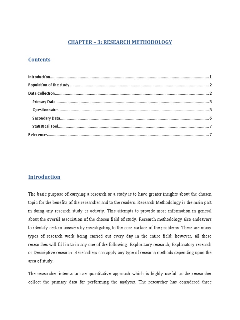 Chapter - 3: Research Methodology | PDF | Survey Methodology | Data