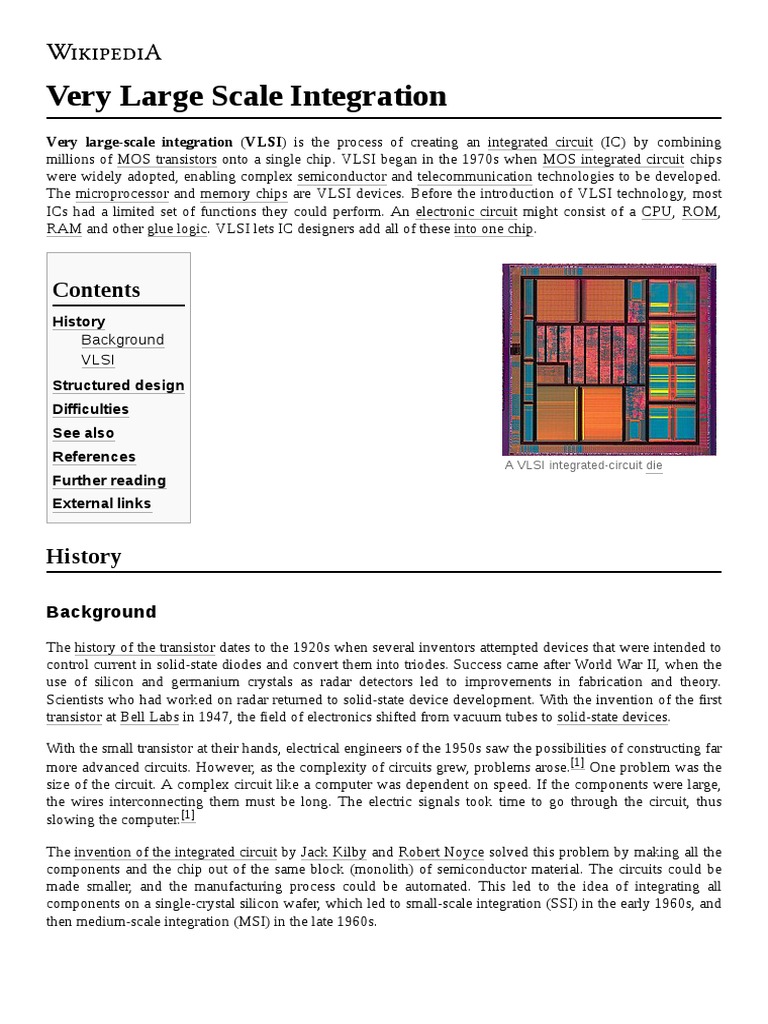 Very Large Scale Integration | PDF | Integrated Circuit | Electrical ...