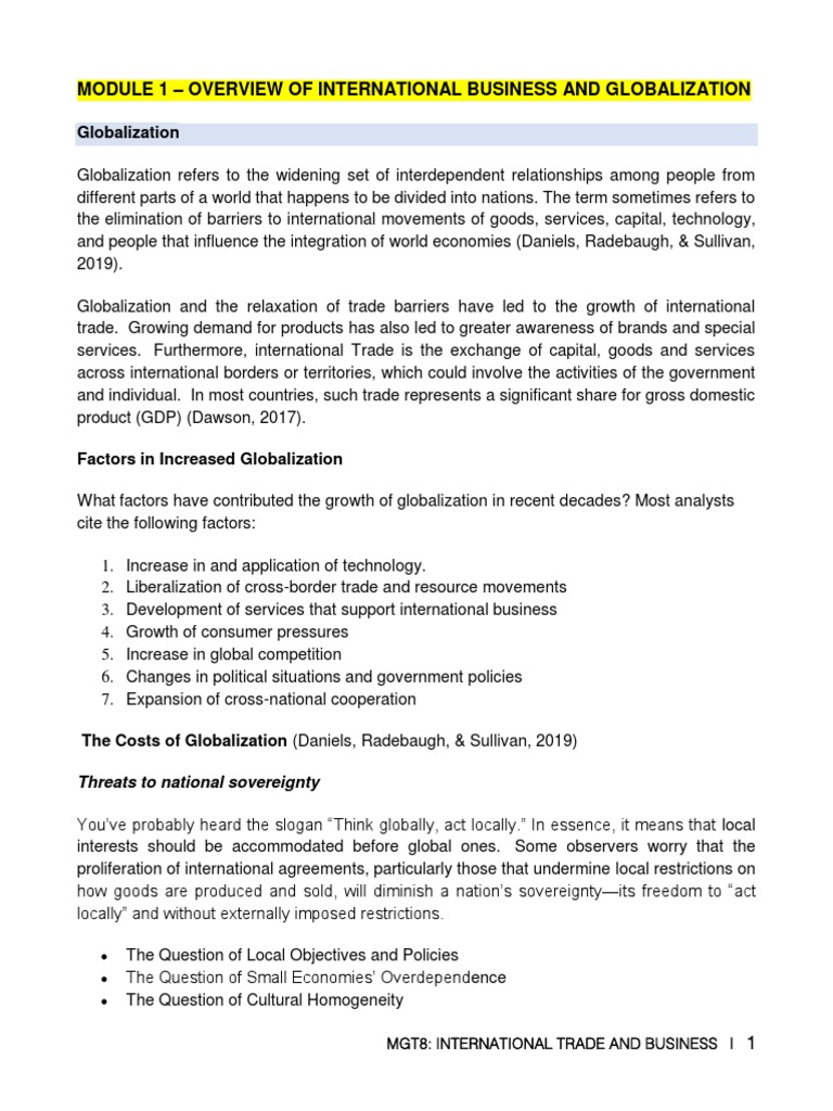 MODULE 1 - Chapter 1 (Overview of IB and Globalization) PDF | PDF ... MODULE 1 - Chapter 1 (Overview of IB and Globalization) PDF | PDF ...
