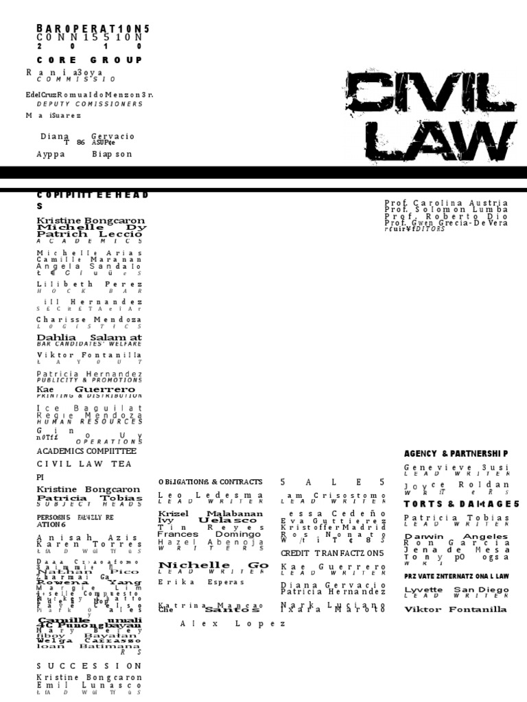 Up Solid Civil Law Reviewer | PDF | Law Of Agency | Guarantee