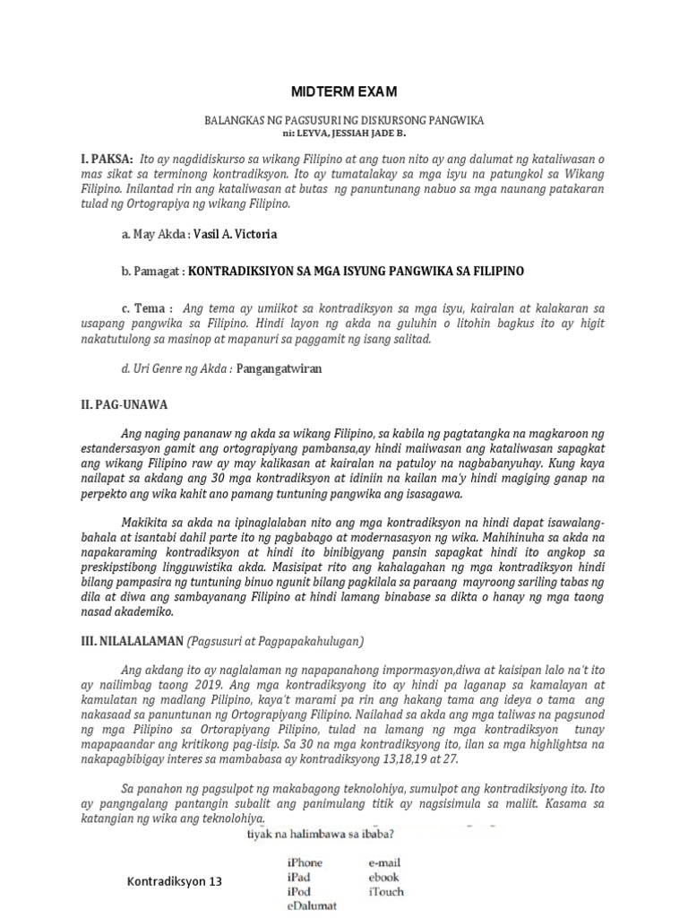 Balangkas Sa Pagsusuri | PDF