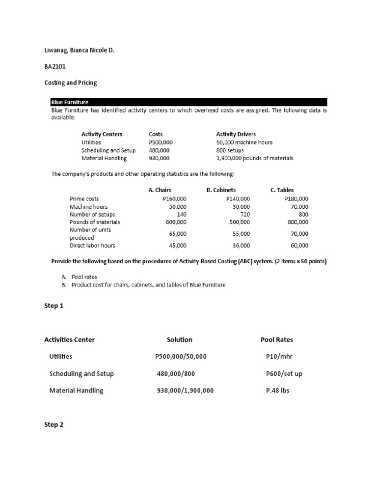 Costing and Pricing Analysis | PDF