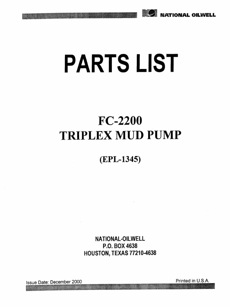 Emsco FC2200 Parts List | PDF