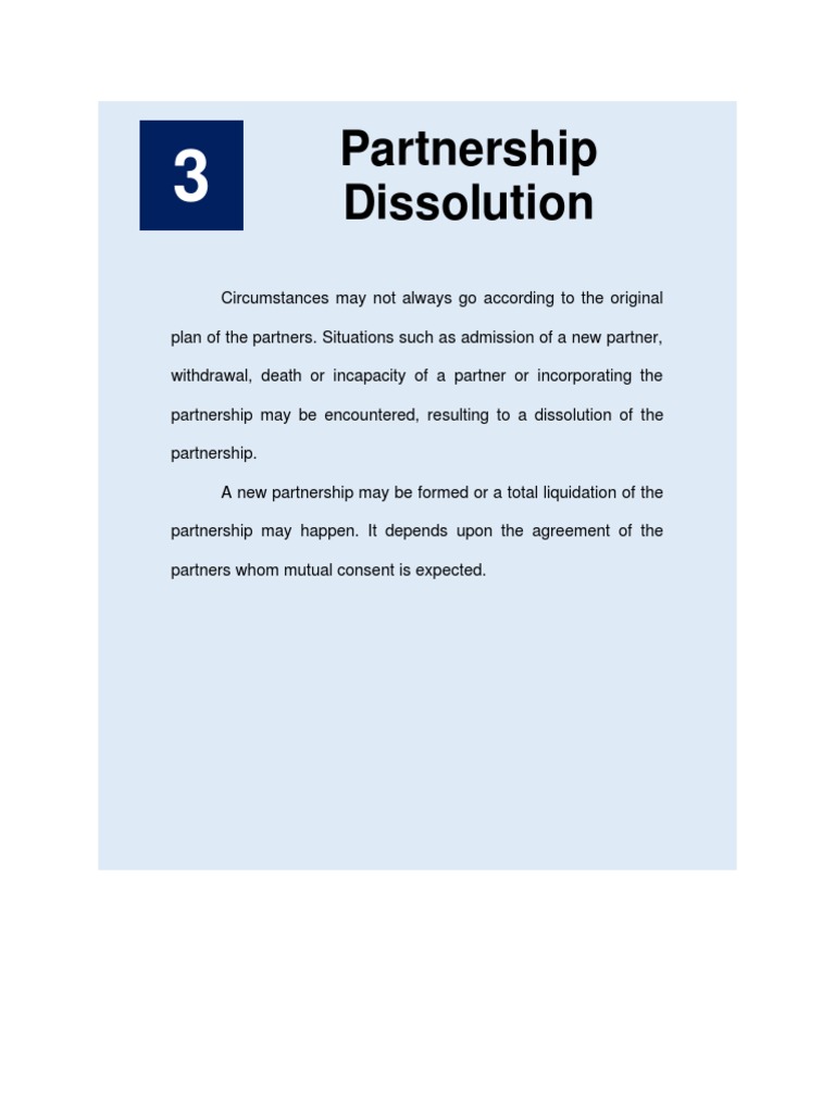 3 - Partnership Dissolution | PDF | Equity (Finance) | Partnership