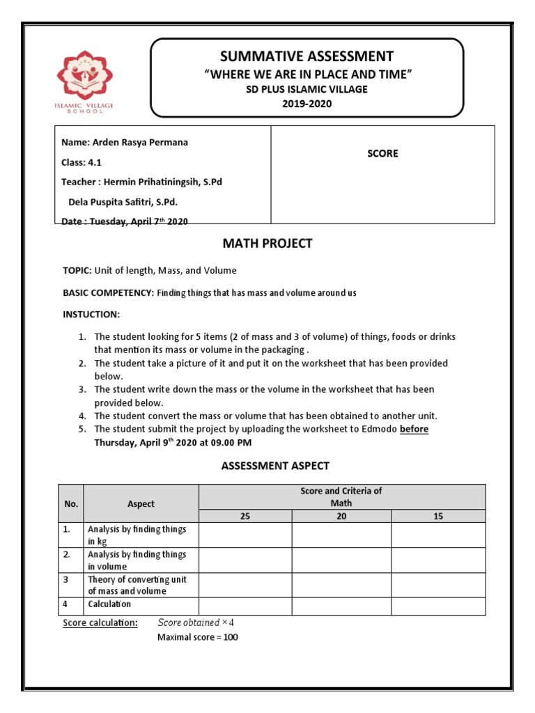 Math Project Sheet Fix-Arden | PDF | Food And Drink | Foods