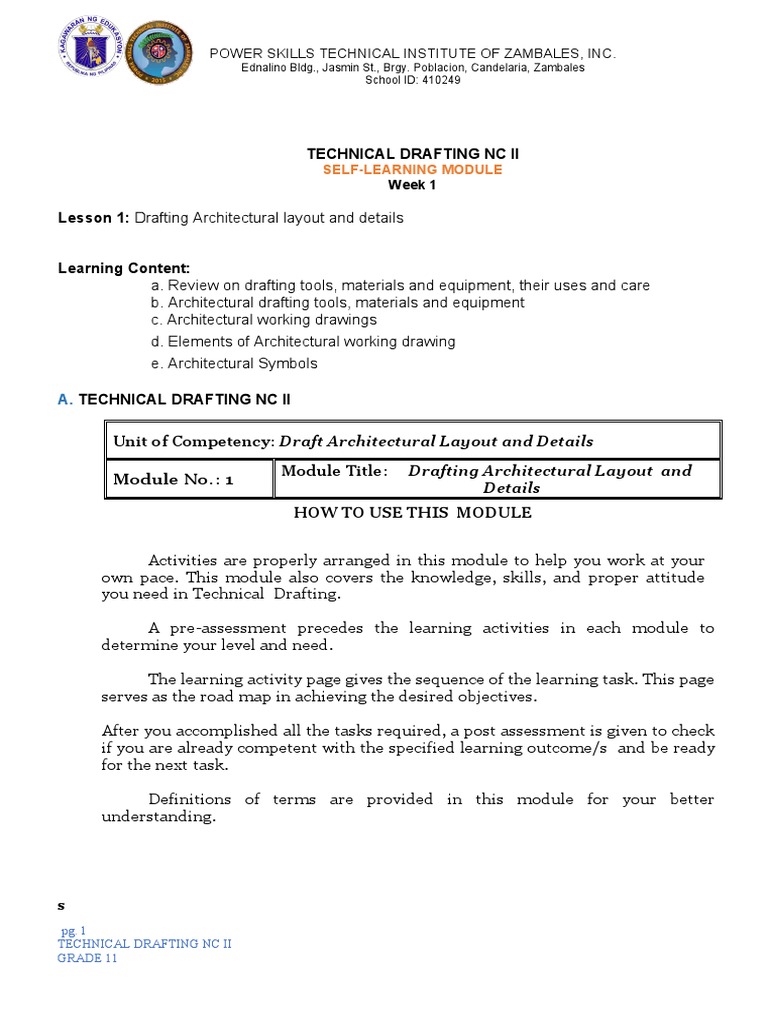Technical Drafting NC Ii | PDF | Drawing | Technical Drawing