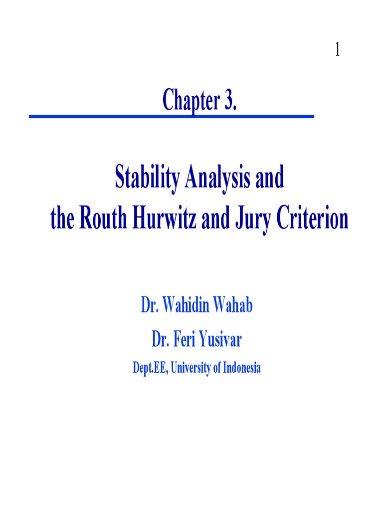 Diskrit05-Stability Analysis RH - Jury Criterion Oct2019 PDF | PDF ...