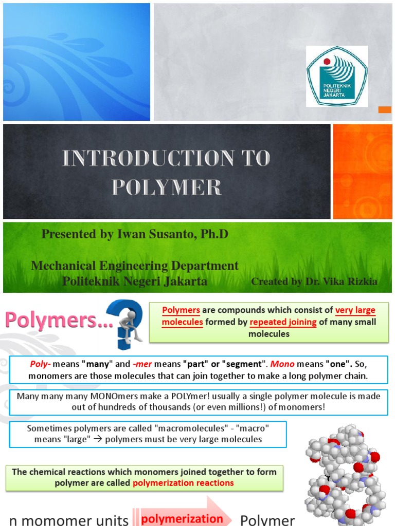 Introduction To Polymer | PDF | Polymers | Polyethylene