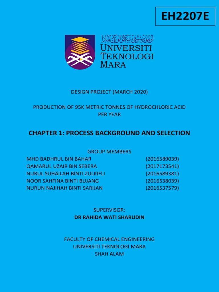 Chapter 1 Process Background and Selection - Production of Hydrochloric ...