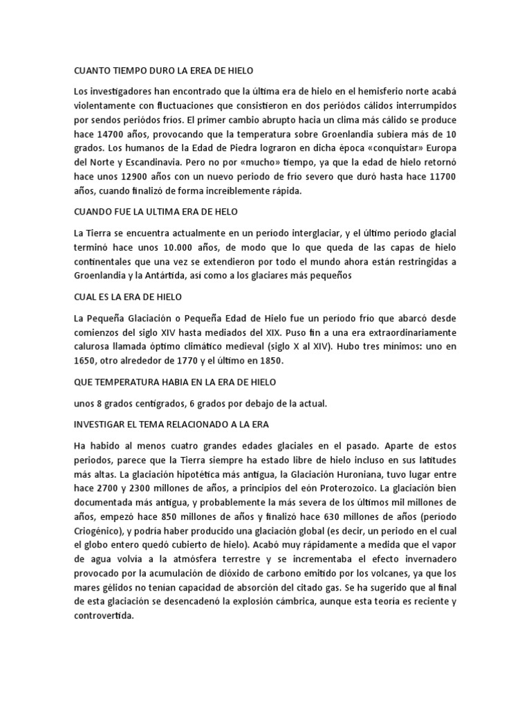 La historia de las eras glaciales en la Tierra: desde los primeros ...