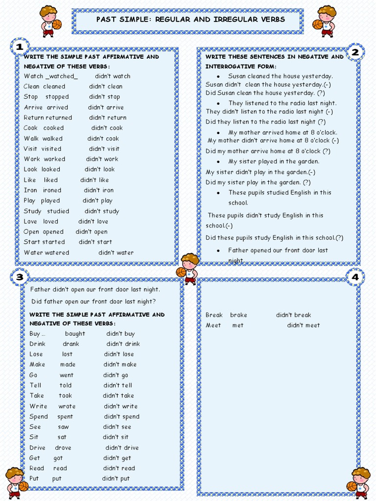 Past Simple Regular and Irregular Verbs - 27394 | PDF | English ...