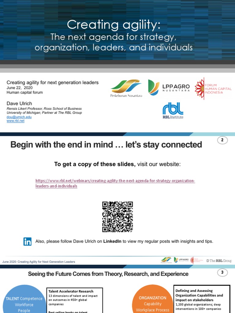 Creating Agility The Next Agenda For Strategy Organization Leaders and ...