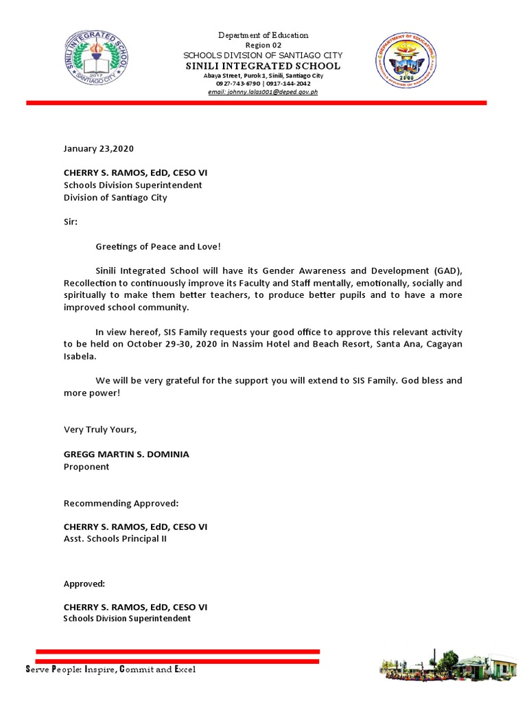 Gad Request Letter 2019 | PDF