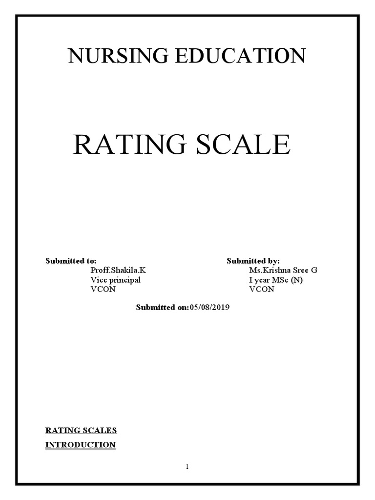 Nursing Education: Rating Scale | PDF | Nursing | Patient