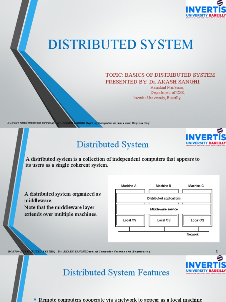 Distributed System: Topic: Basics of Distributed System Presented By ...