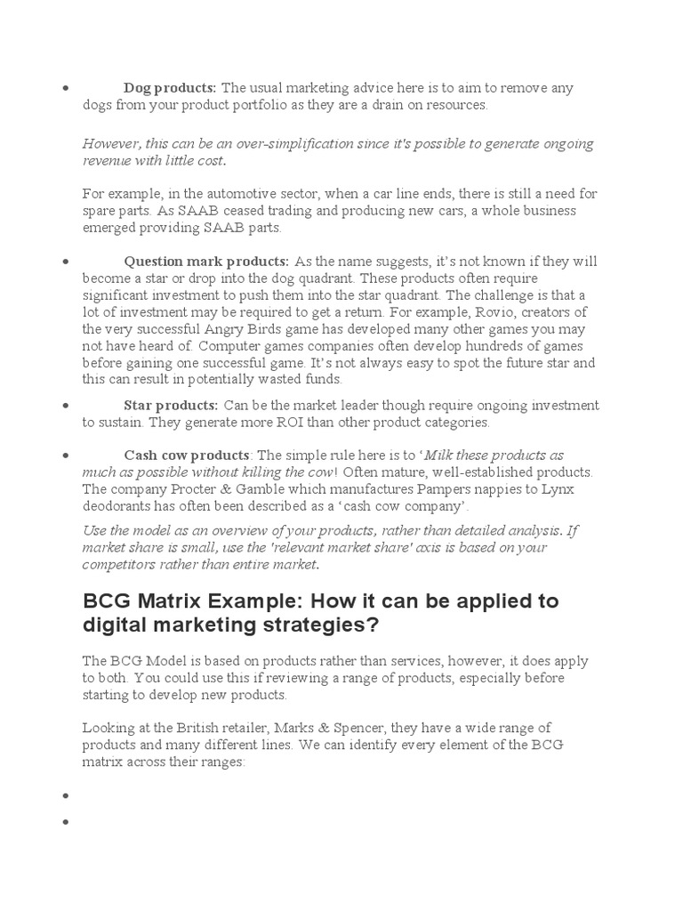 BCG Matrix Example: How It Can Be Applied To Digital Marketing ...
