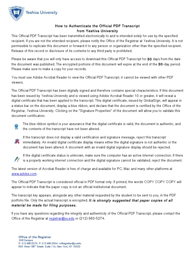 Authenticate Transcript | Download Free PDF | Media Technology ...