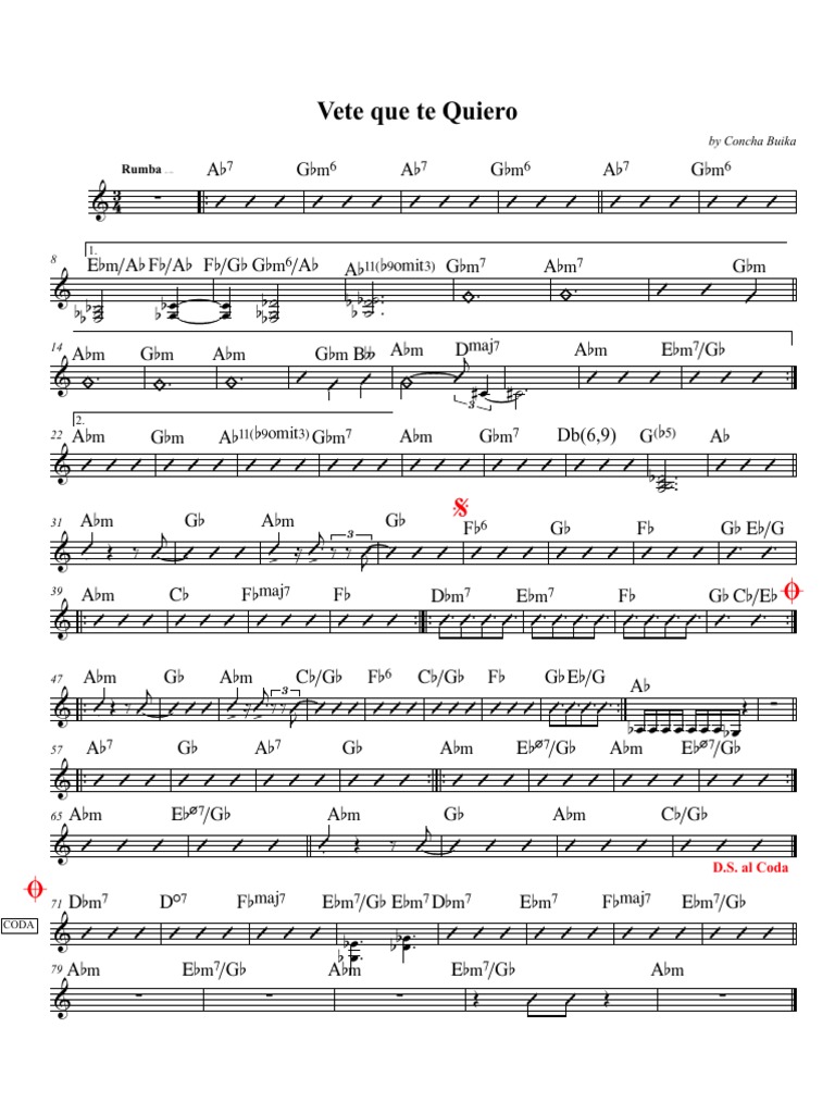 Vete Que Te Quiero - One Step Down Ab Key | PDF