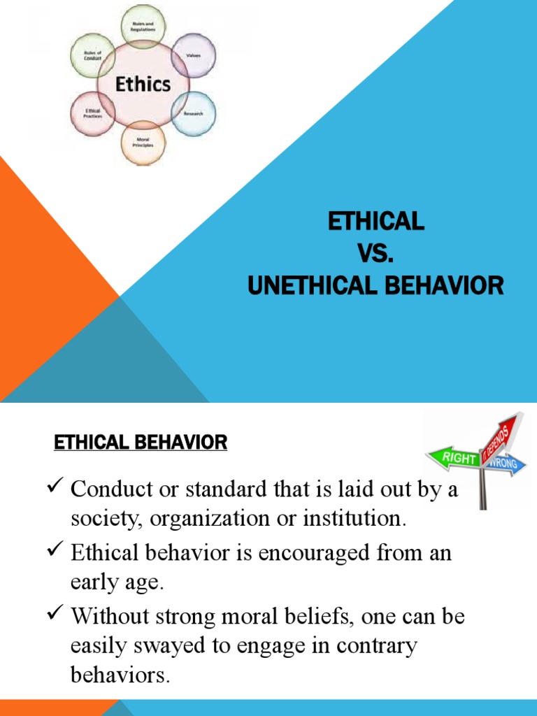 ETHICAL vs. UNETHICAL BEHAVIOR | PDF | Behavior | Employment