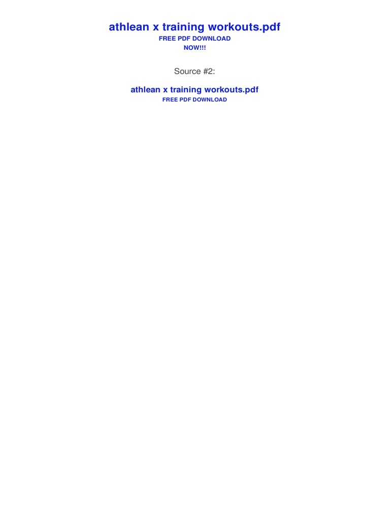 Athlean X Training Workouts PDF | PDF