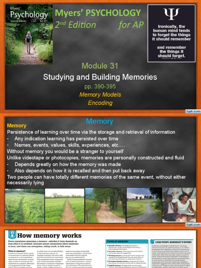 2 Edition For AP: Myers' Psychology | PDF | Memory | Perception