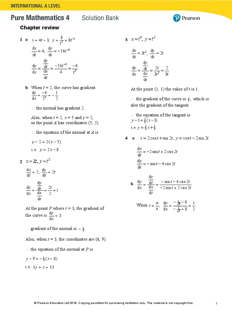 Ial Maths Pure 4 CR5 | PDF | Derivative | Tangent