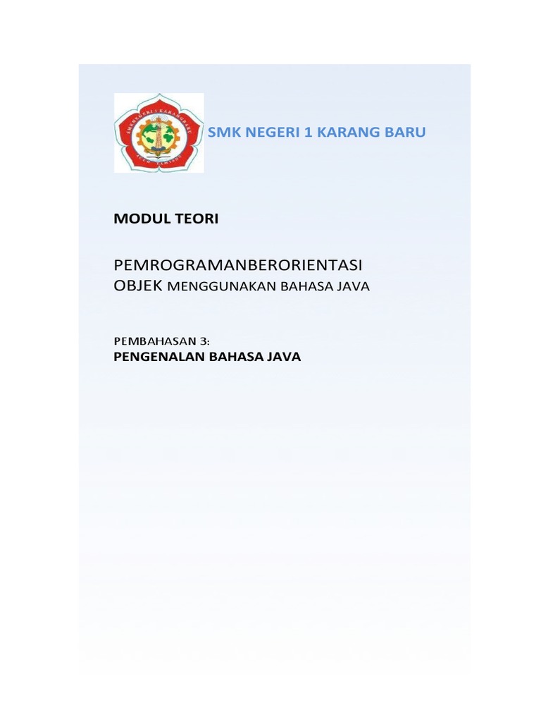 Modul Java untuk Siswa SMK | PDF | Komputer