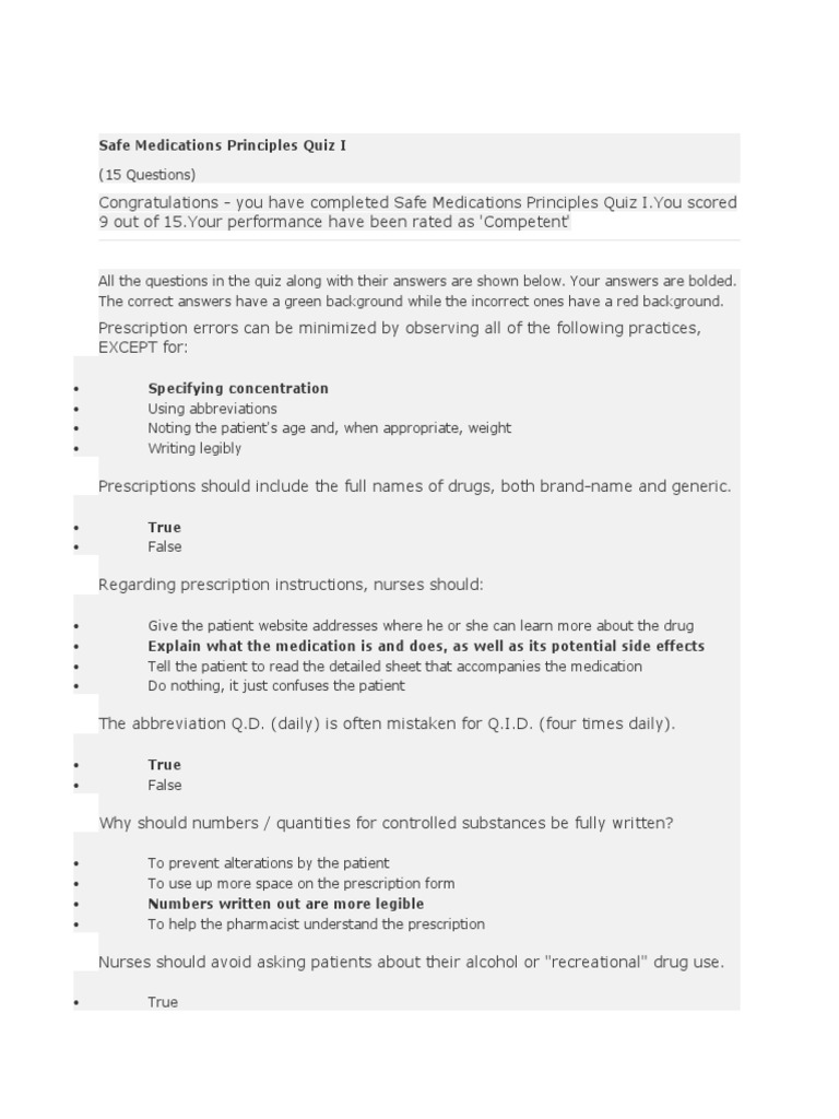 Safe Medications Principles | PDF | Medical Prescription | Prescription ...