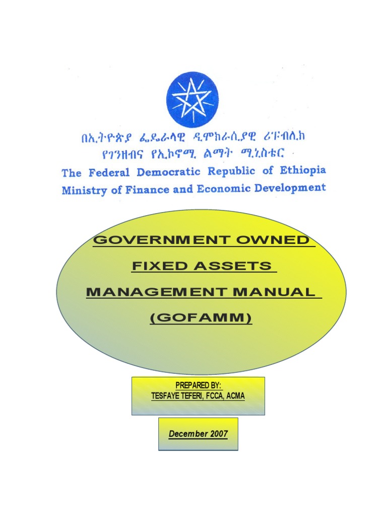 Government Owned Fixed Assets Management Manual (Gofamm) : December ...