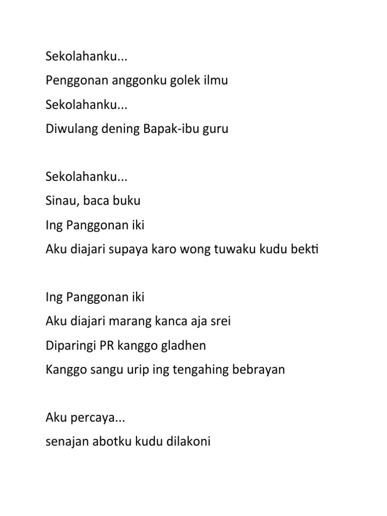 Sekolahanku Puisi Uprak Jawa | PDF