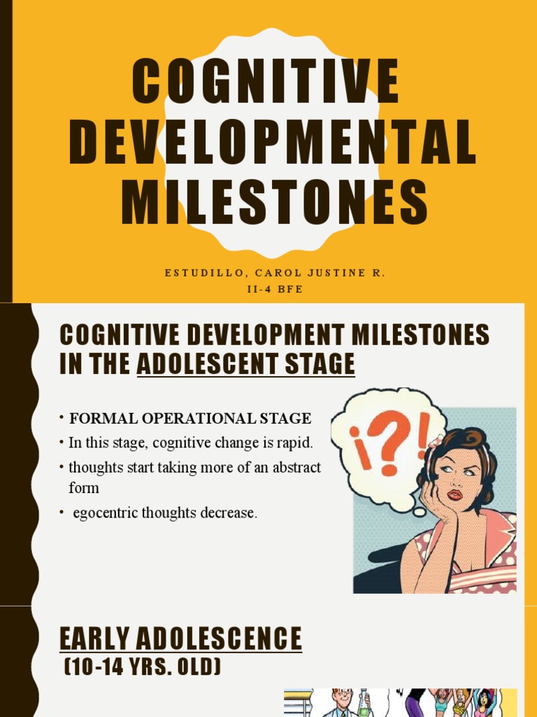 Cognitive Developmental Milestones | PDF