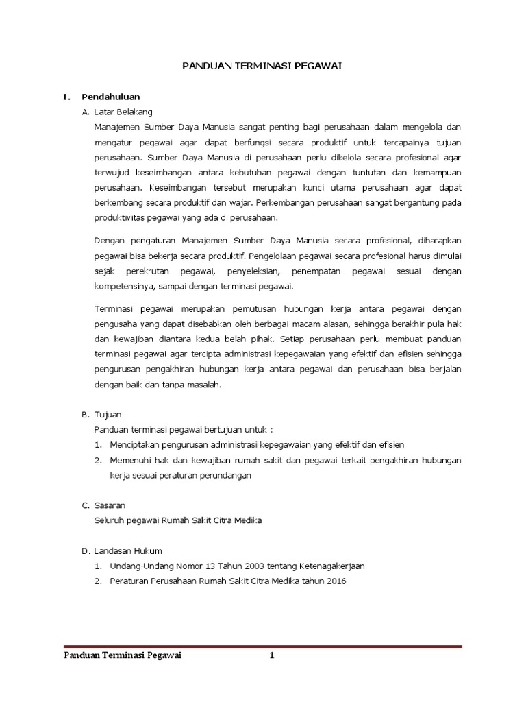 6 - Panduan Terminasi Pegawai | PDF