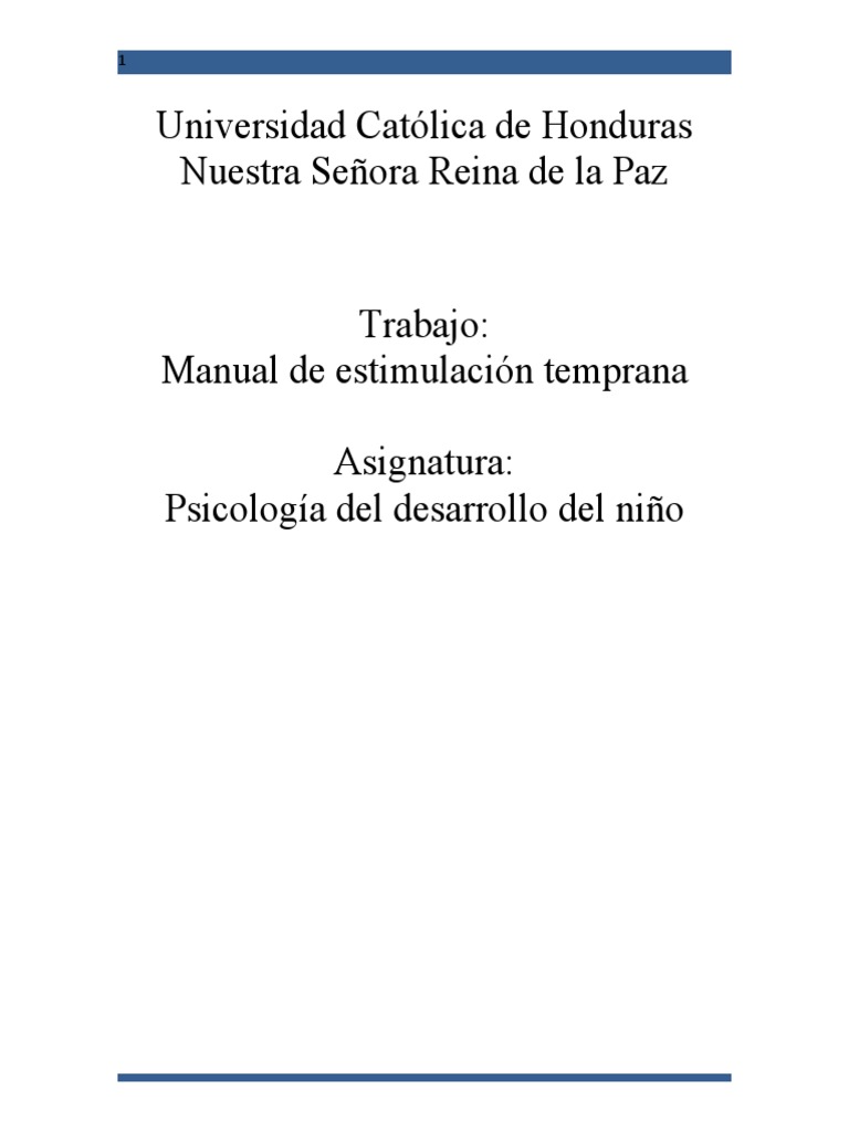 Manual de Estimulacion Temprana | PDF | Aprendizaje | Conceptos psicologicos